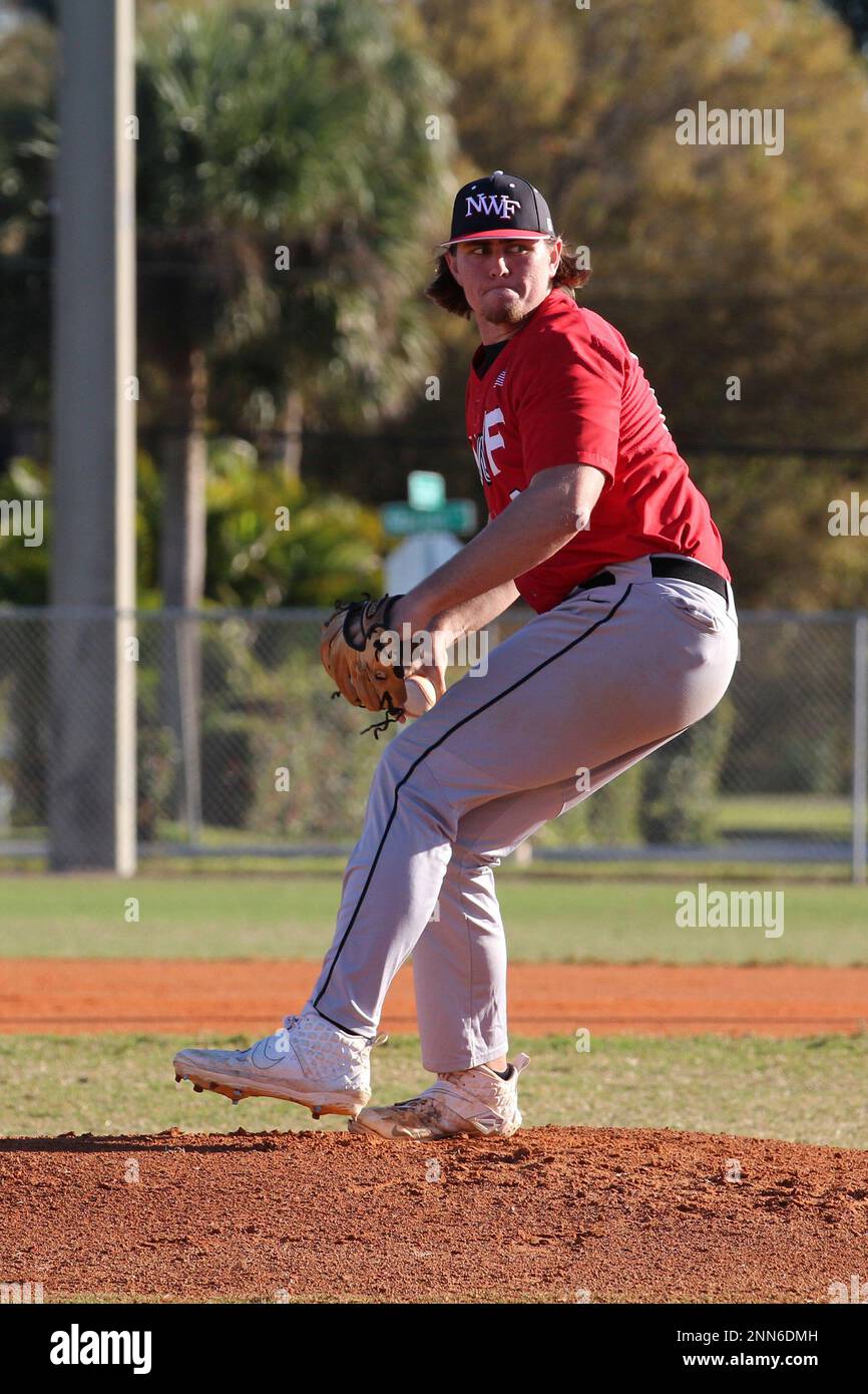 Northwest Florida State pitcher Dylan Ross (20) during a game against ...