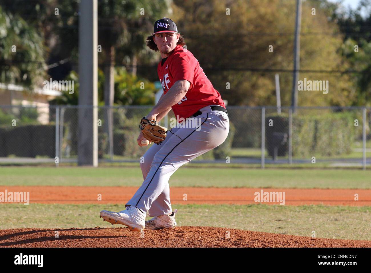 Northwest Florida State pitcher Dylan Ross (20) during a game against ...