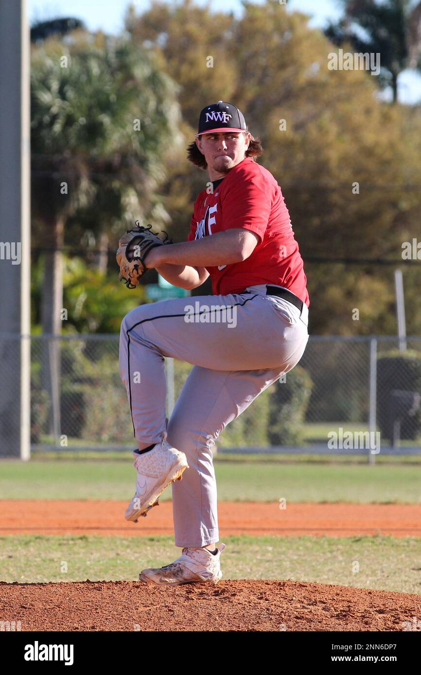 Northwest Florida State pitcher Dylan Ross (20) during a game against ...