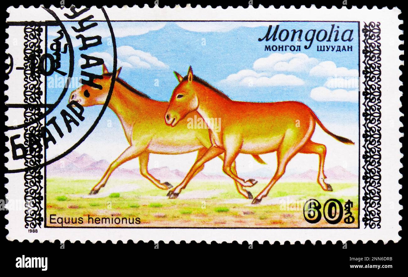 MOSCOW, RUSSIA - FEBRUARY 15, 2023: Postage stamp printed in Mongolia ...
