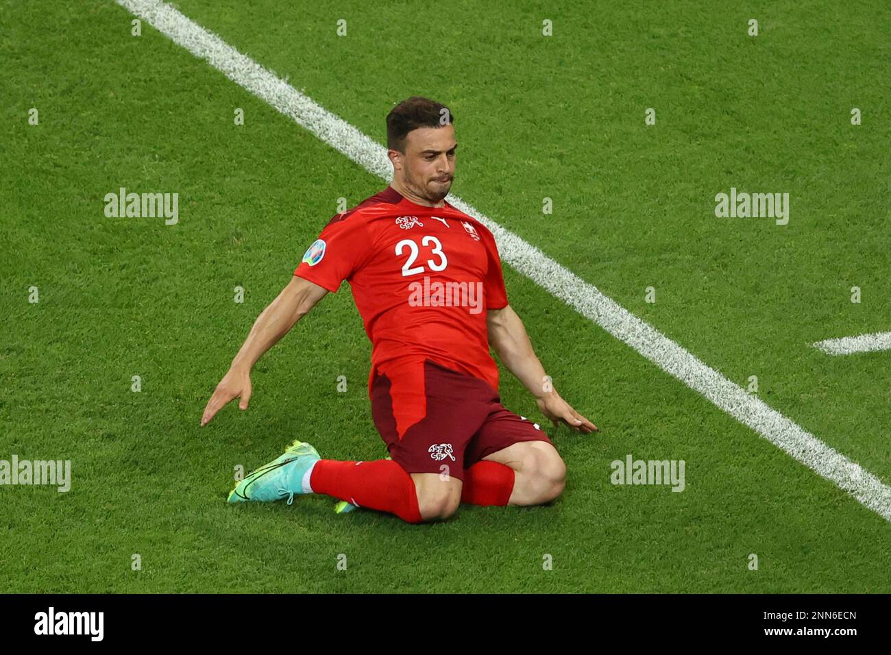 Switzerland's Xherdan Shaqiri celebrates after scoring his side's third ...