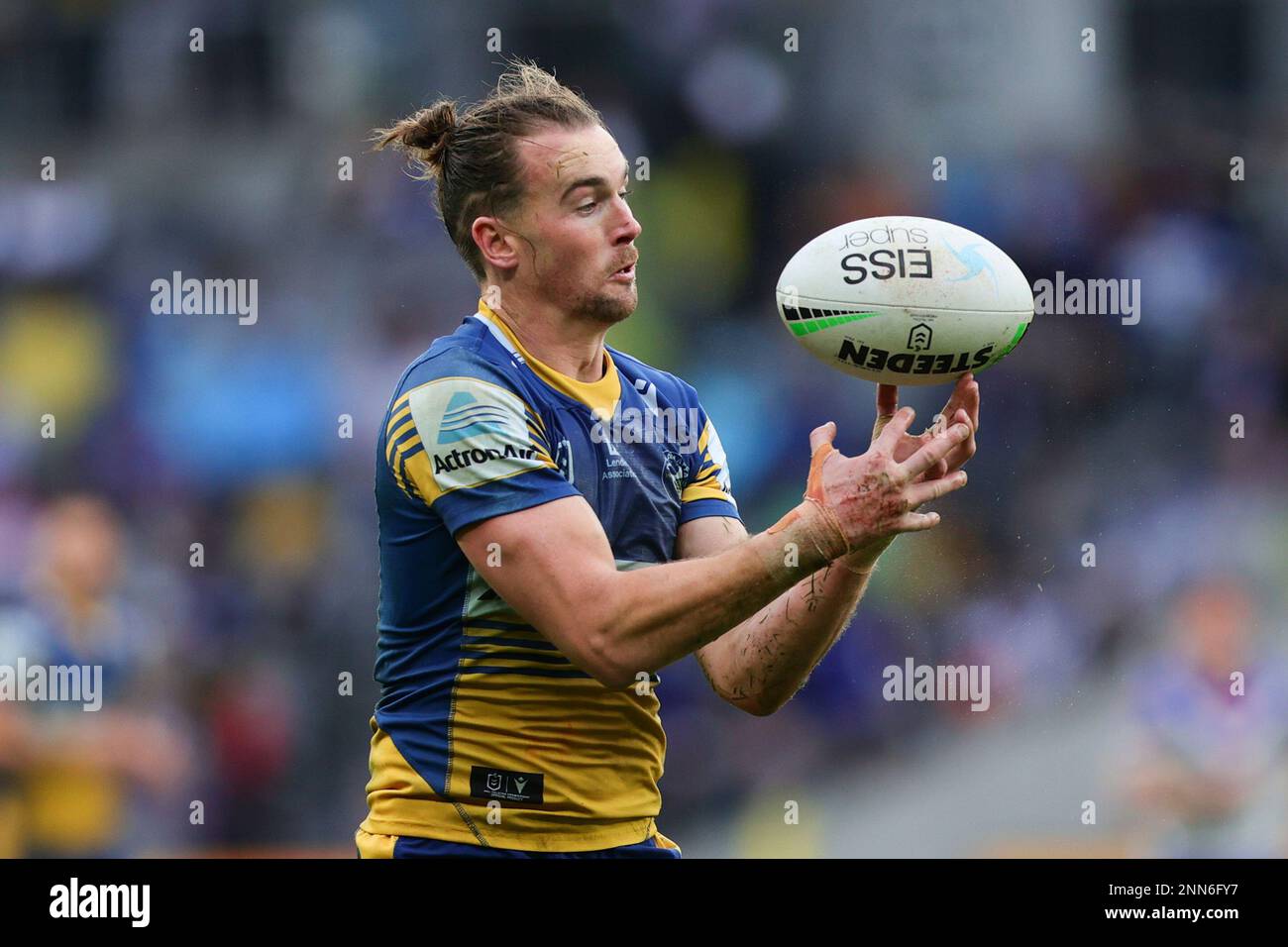 SYDNEY, AUSTRALIA - JUNE 20: Clint Gutherson of the Eels catches the ...