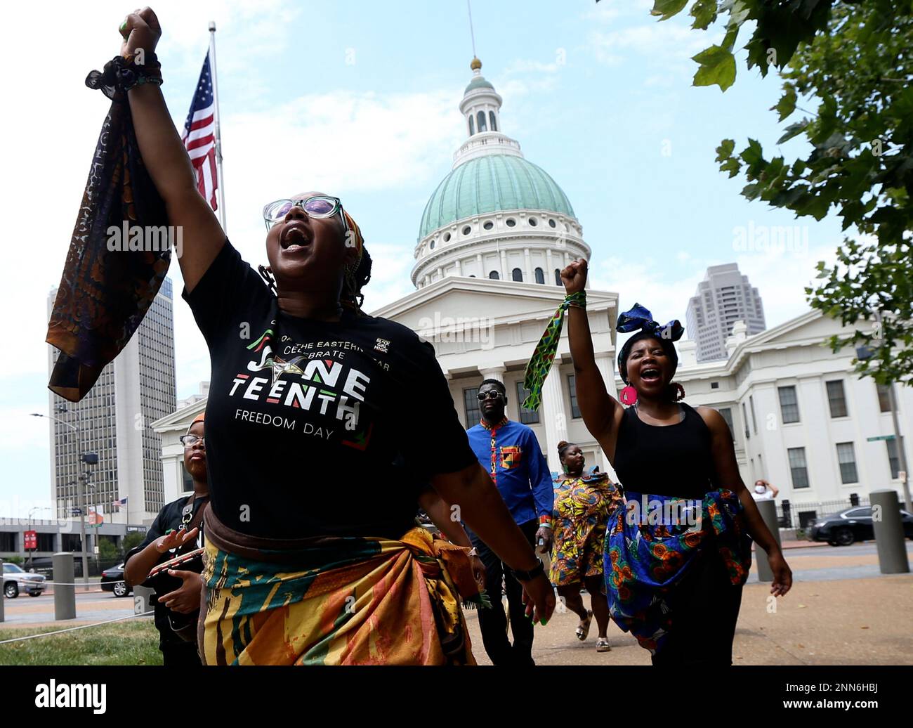 "No justice, no peace," shouts choreographer Markesha Howlett with ...