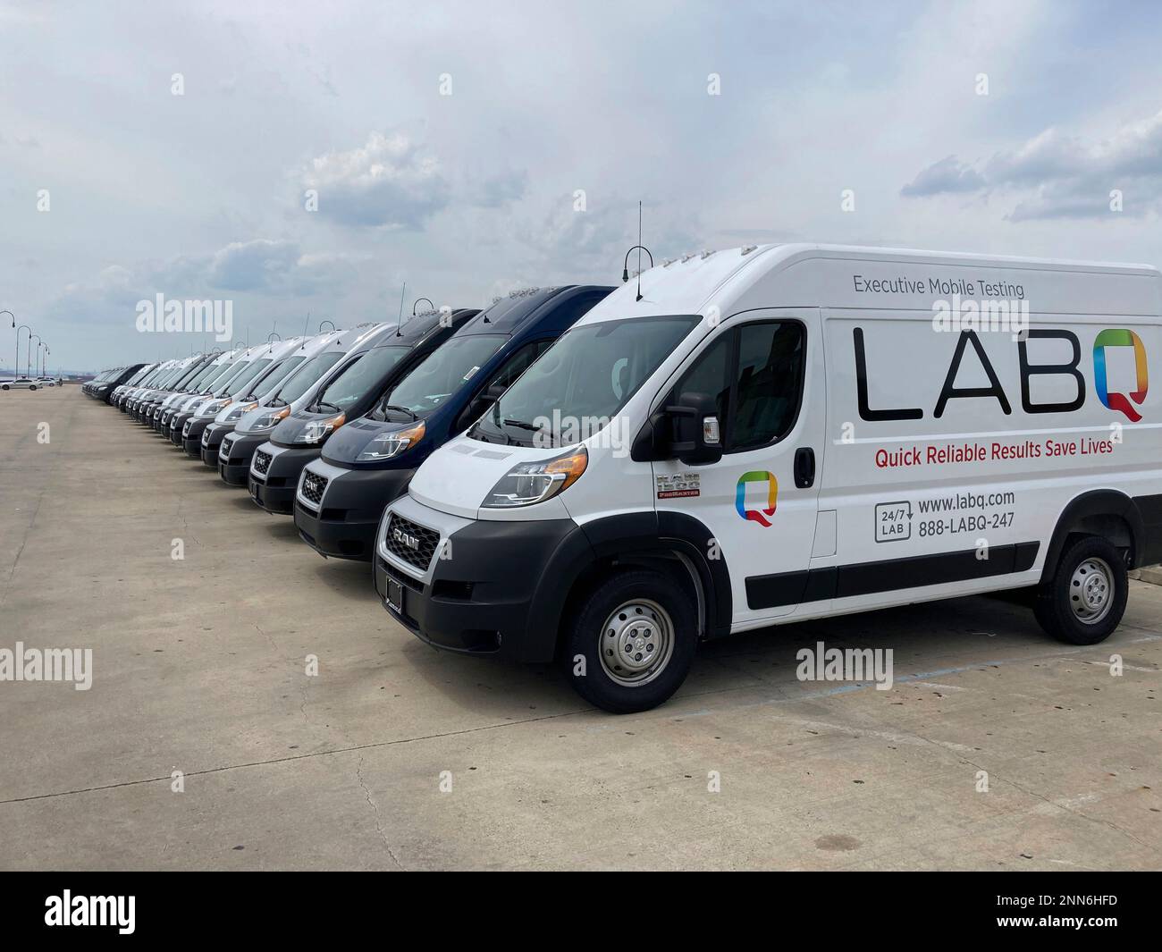 Photo by: STRF/STAR MAX/IPx 2021 6/19/21 A line of Mobile Testing Units ...