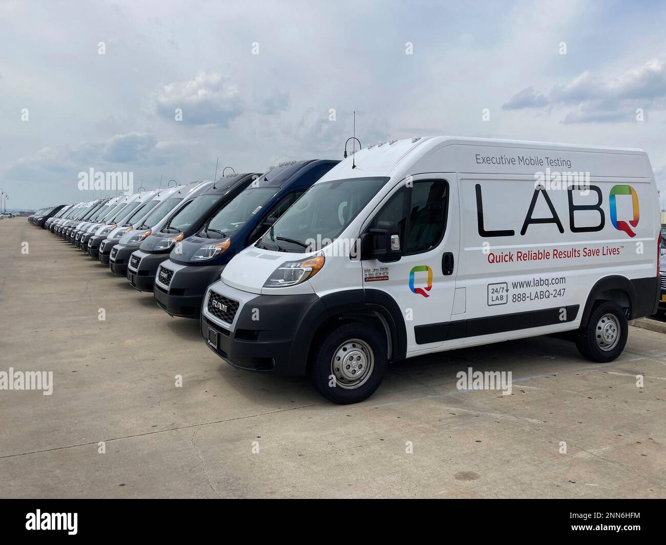 Photo by: STRF/STAR MAX/IPx 2021 6/19/21 A line of Mobile Testing Units ...