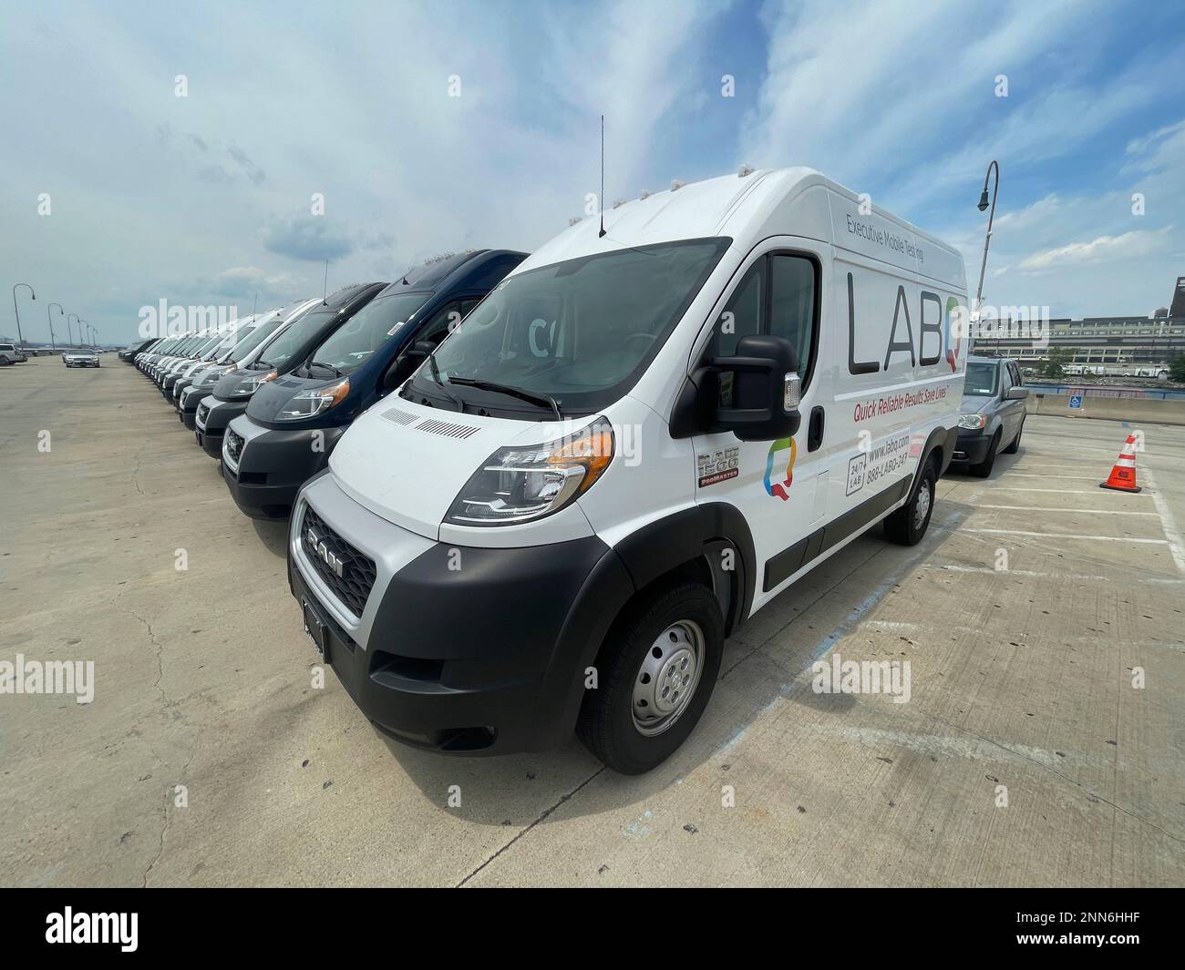 Photo by: STRF/STAR MAX/IPx 2021 6/19/21 A line of Mobile Testing Units ...
