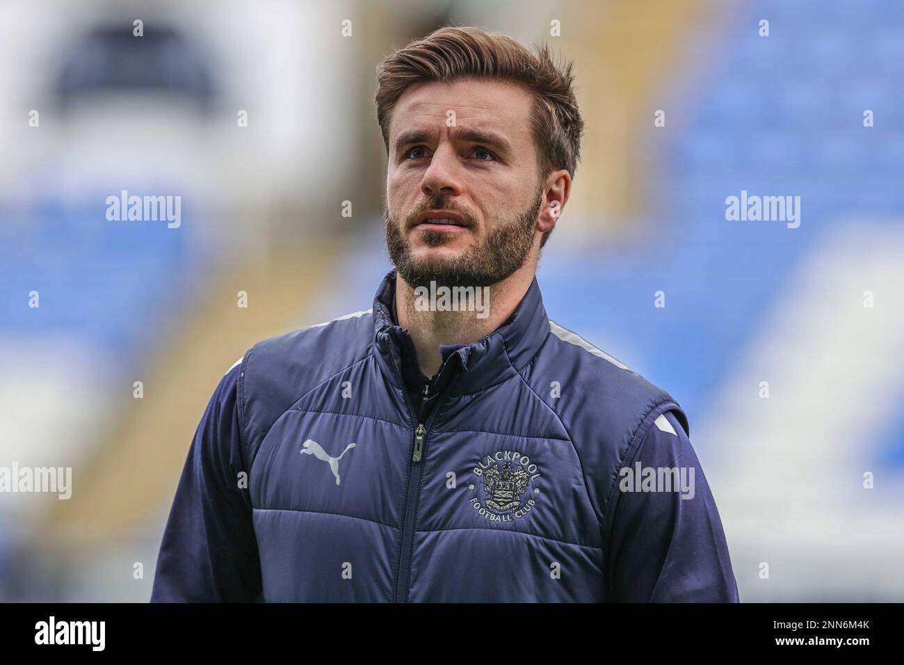 Luke Garbutt #29 of Blackpool arrives during the Sky Bet Championship ...