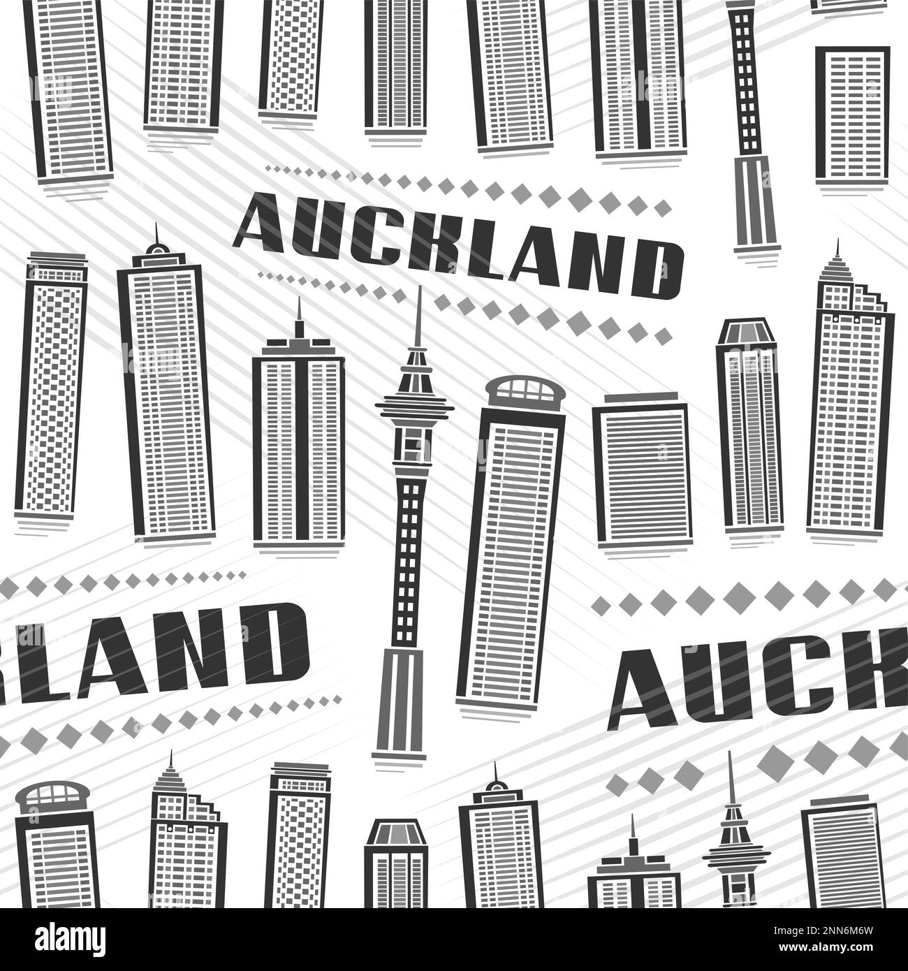 Vector Auckland Seamless Pattern, repeating background with ...