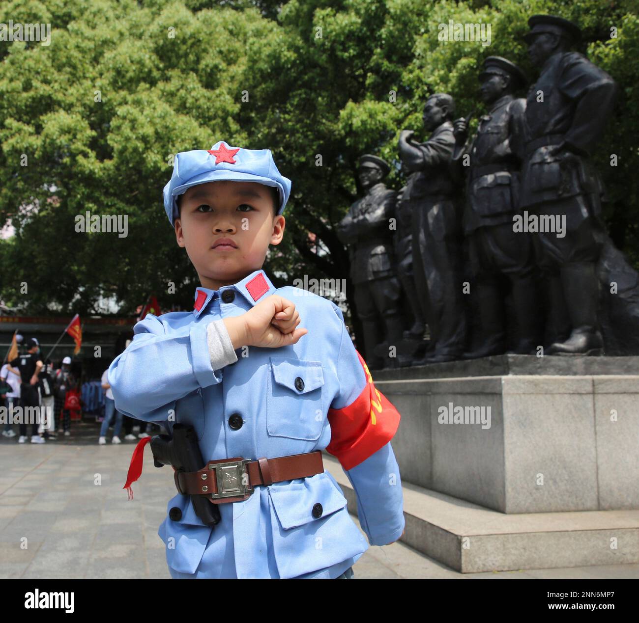 A boy wearing Military uniform of the Red Army (predecessor of the ...