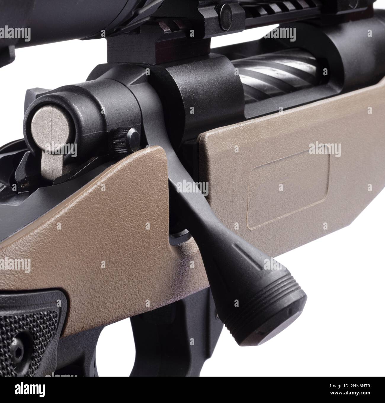 Bolt action rifle with bolt in and the safety engaged Stock Photo - Alamy