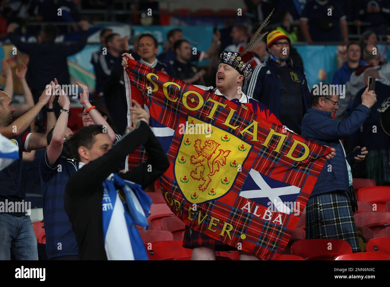 Scotland supporters celebrate at the end of the Euro 2020 soccer ...