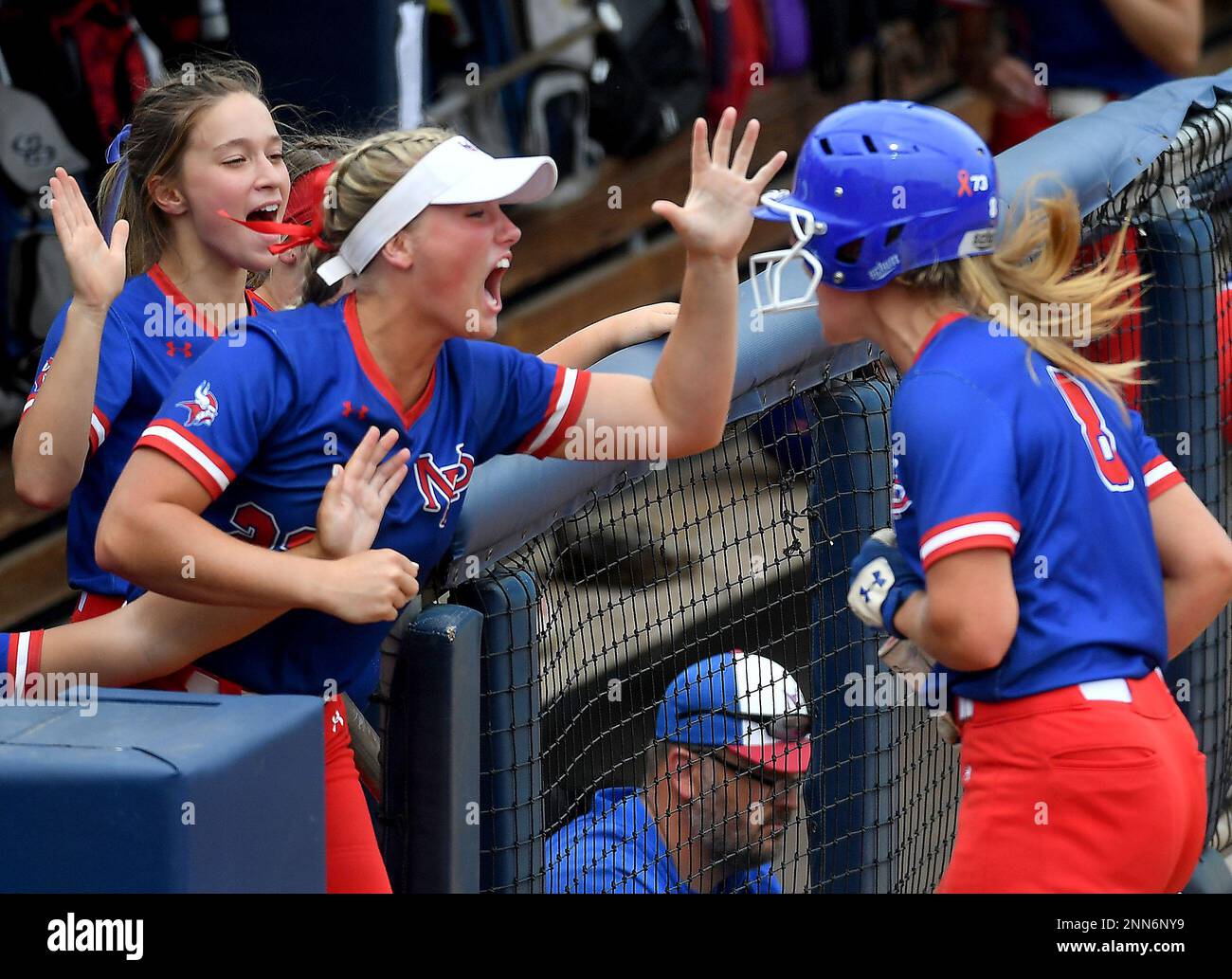 Mount Pleasan tHigh School's Haylie Brunson congratulates Courtney ...