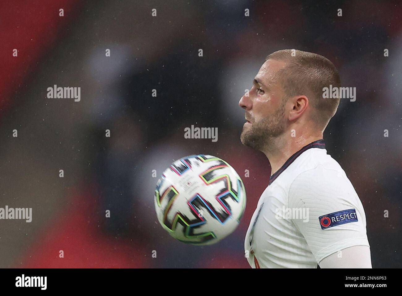 England's Luke Shaw controls the ball during the Euro 2020 soccer ...