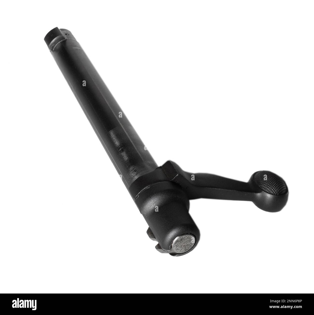 Bolt from a bolt action rifle isolated on a white background Stock ...