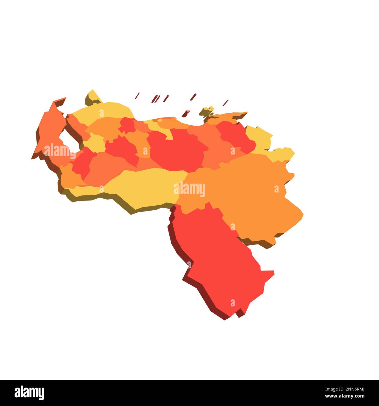 Venezuela political map of administrative divisions - states, capital ...