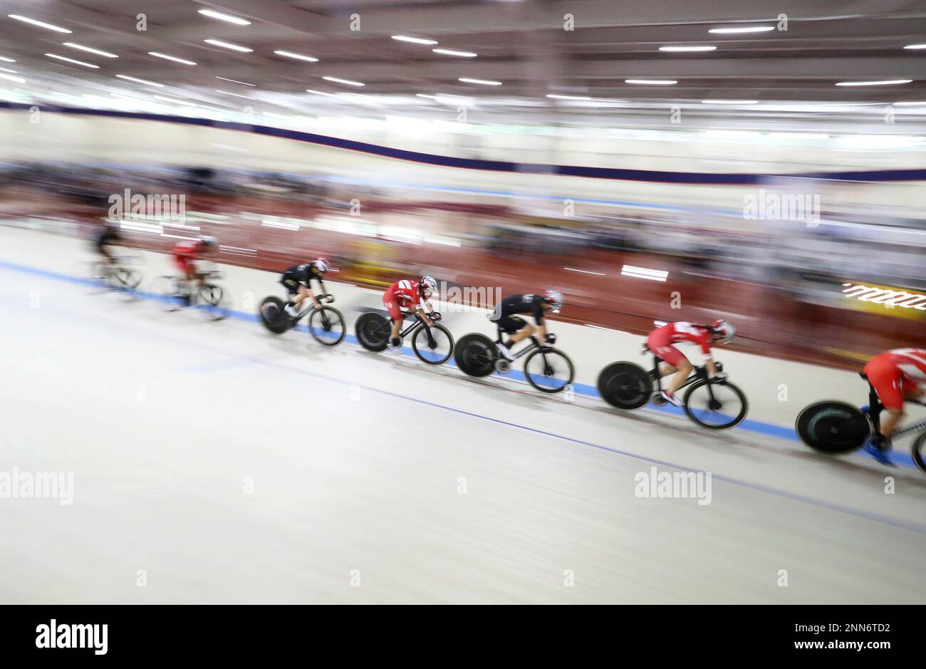 Japanese racers of the bicycle track competition take part in a ...
