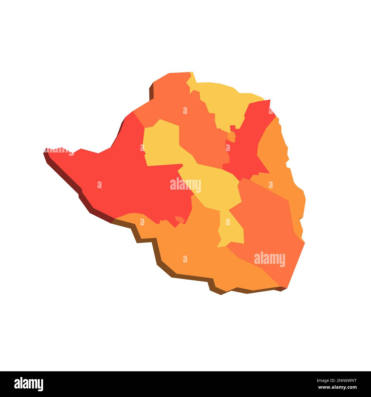 Zimbabwe political map of administrative divisions - provinces. Map ...