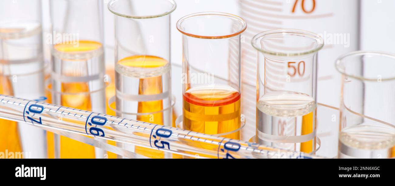 test tubes and glassware in chemistry laboratory Stock Photo - Alamy