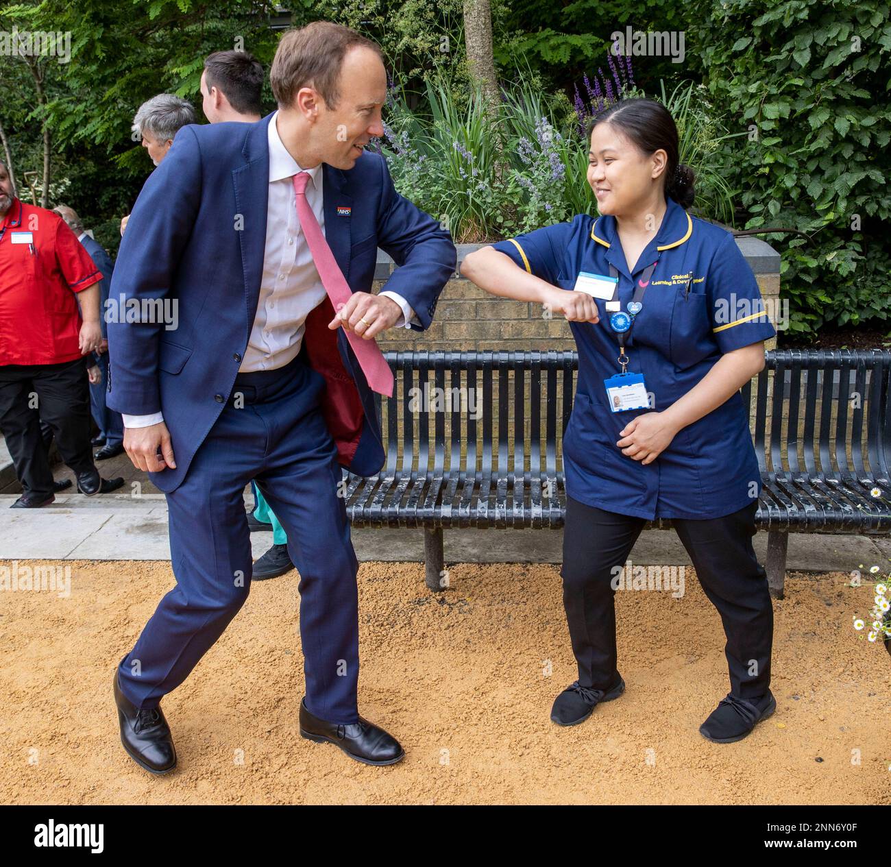 Britain's Health Secretary Matt Hancock meets NHS staff during a visit ...