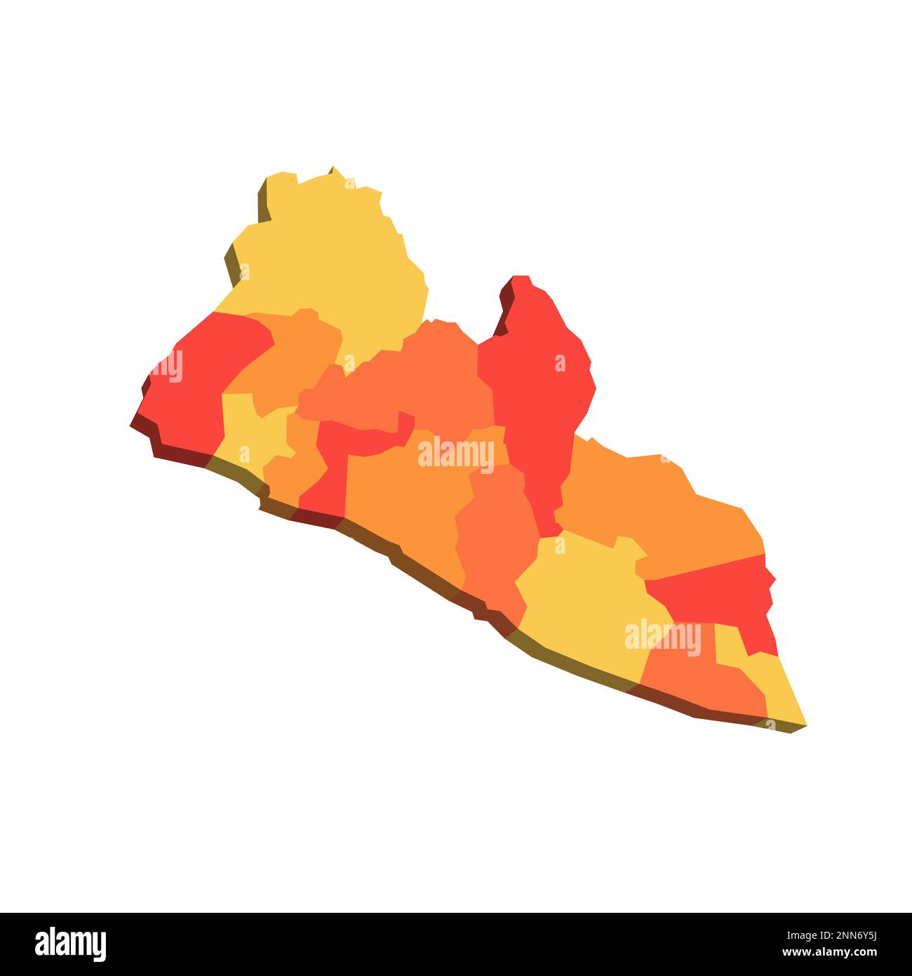 Liberia political map of administrative divisions - counties. Map with ...