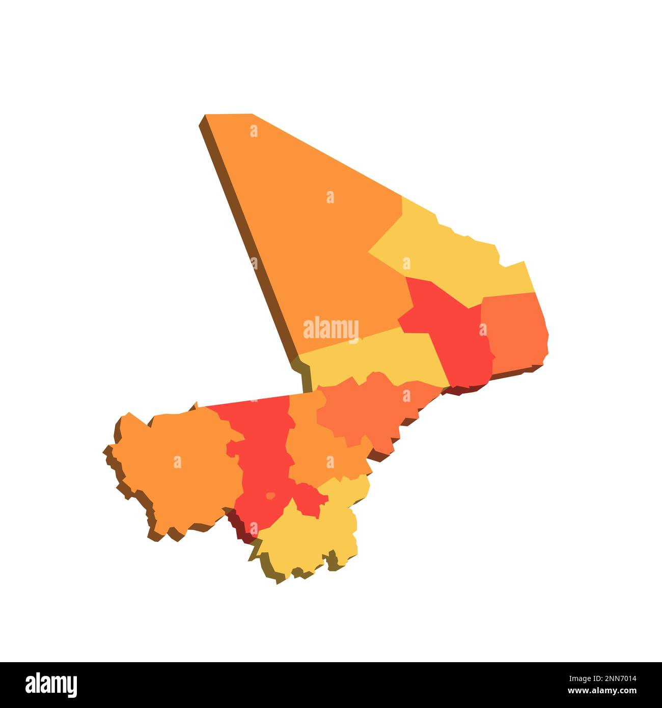 Mali political map of administrative divisions - regions and capital ...