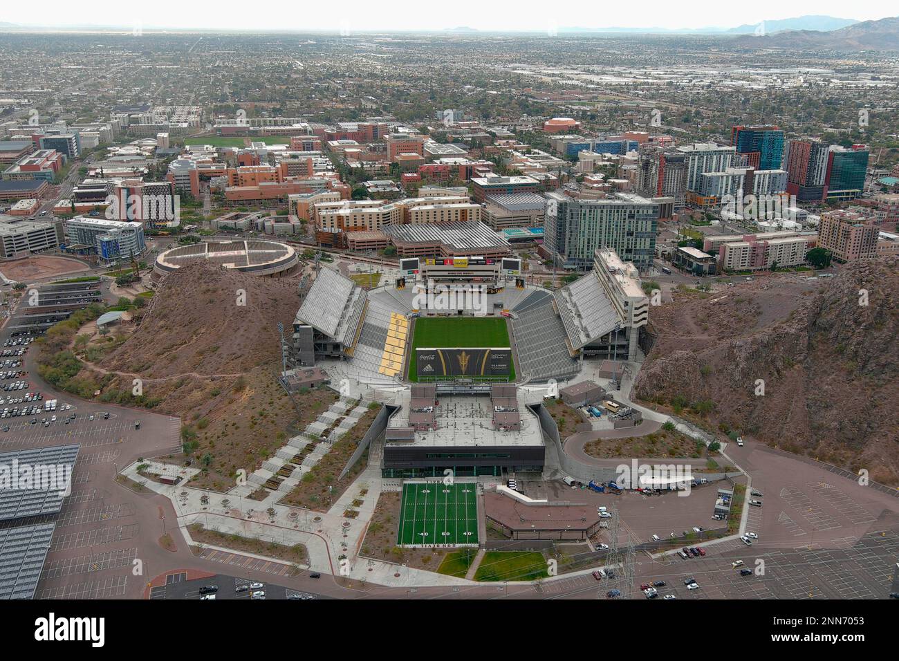 An aerial view of Sun Devil Stadium on the campus of Arizona State ...
