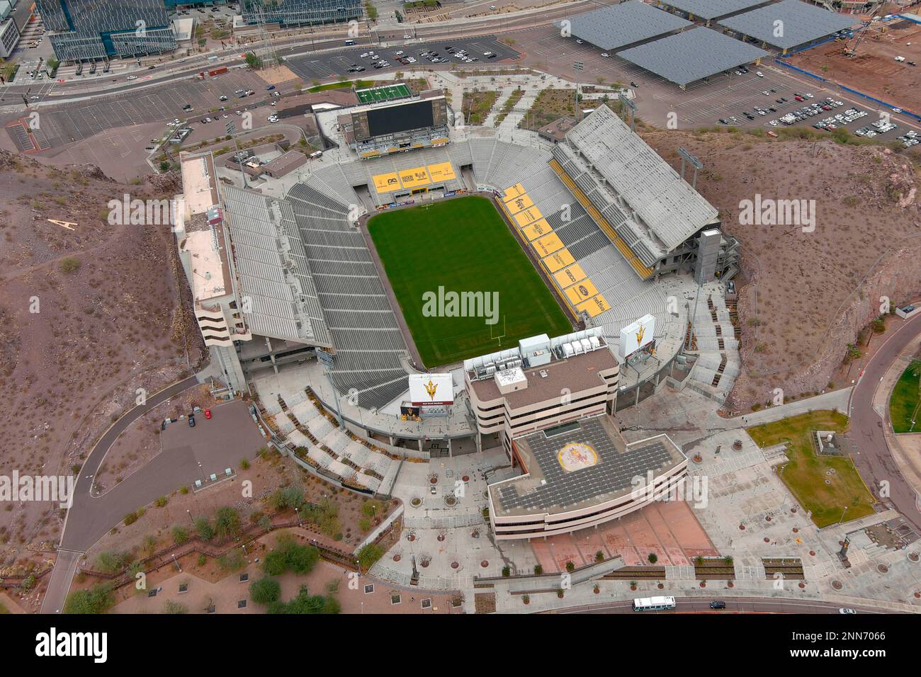An aerial view of Sun Devil Stadium on the campus of Arizona State ...