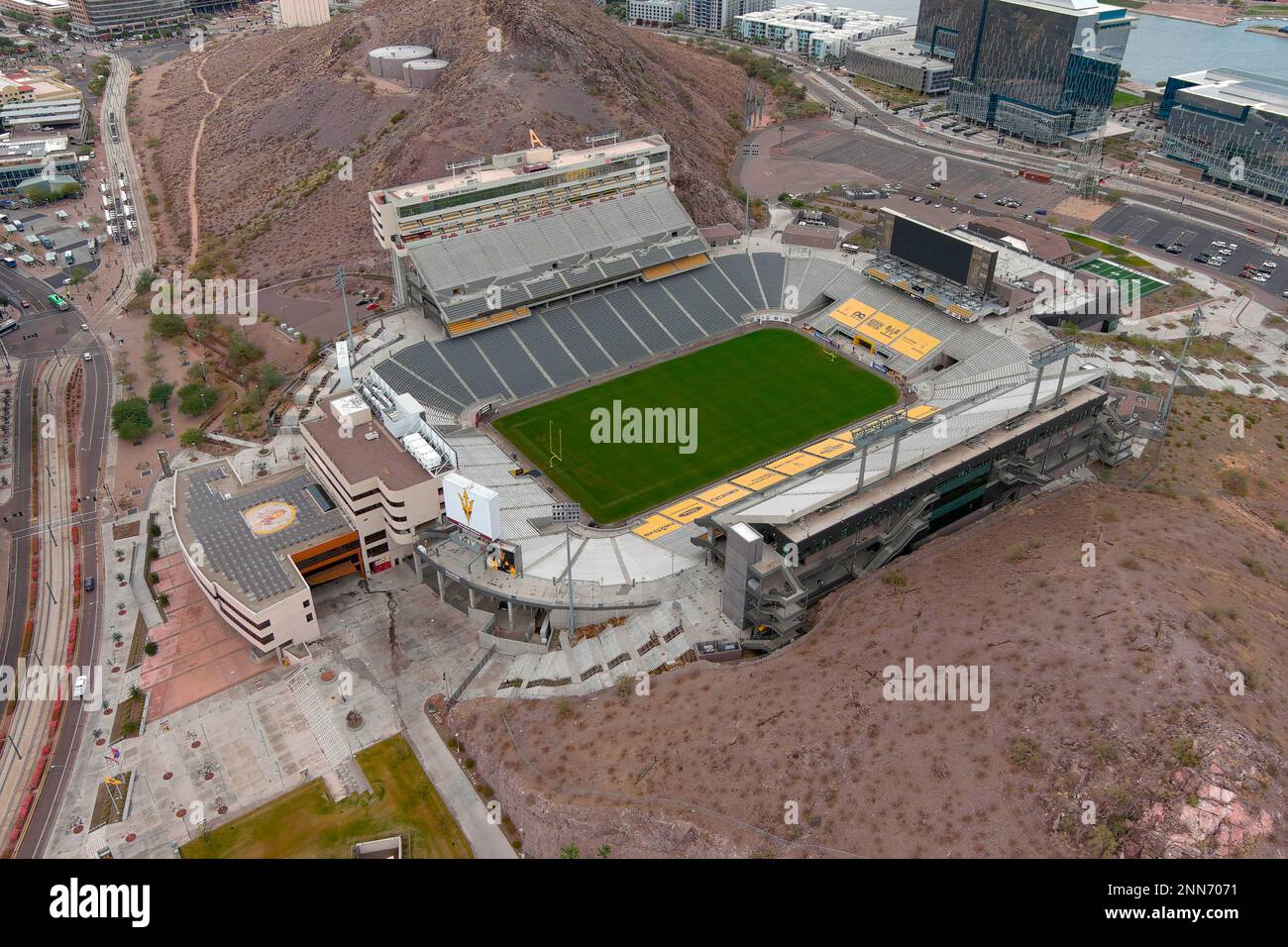 An aerial view of Sun Devil Stadium on the campus of Arizona State ...