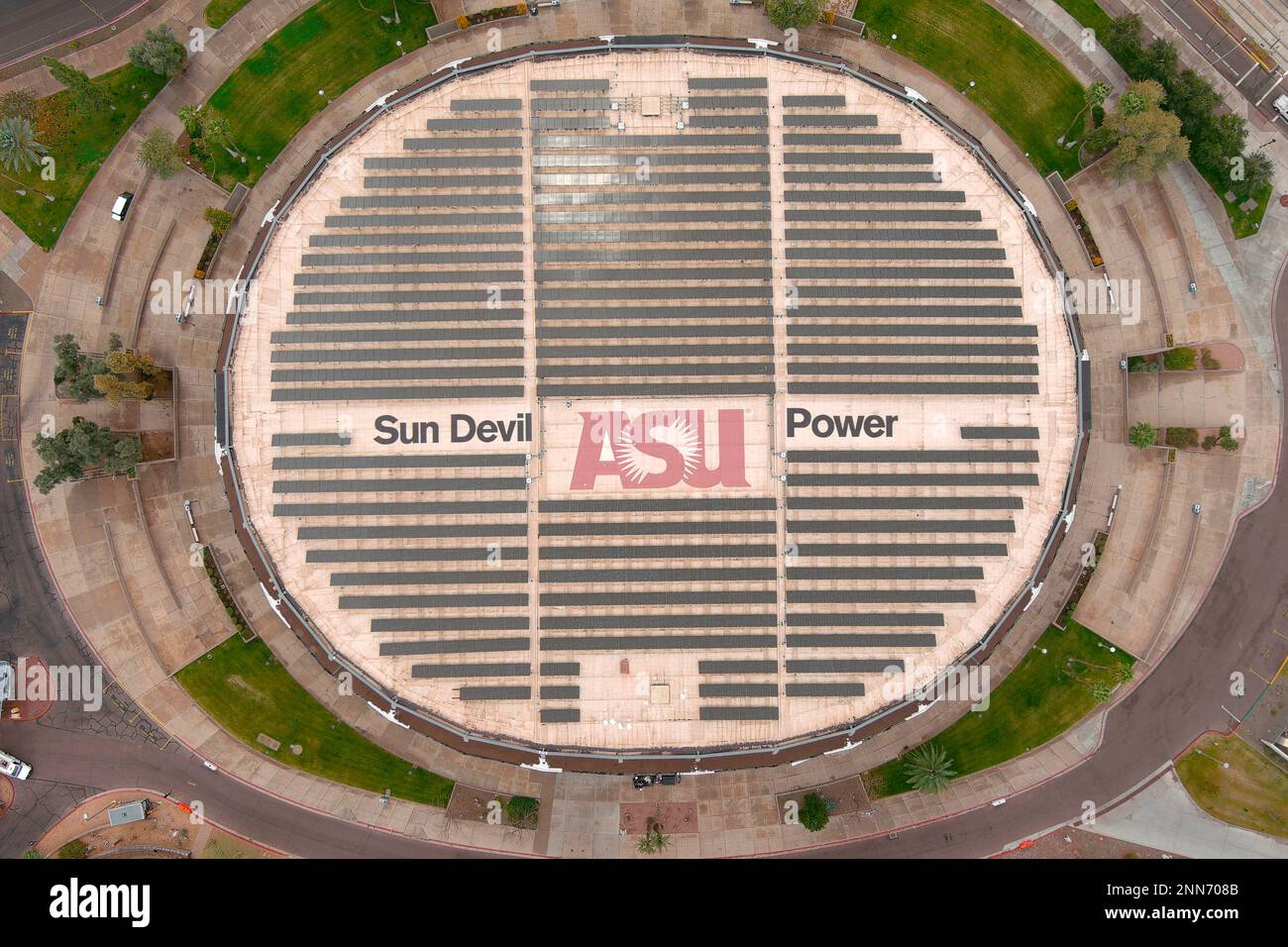 An aerial view of Desert Financial Arena on the campus of Arizona State University, Tuesday, Jan ...