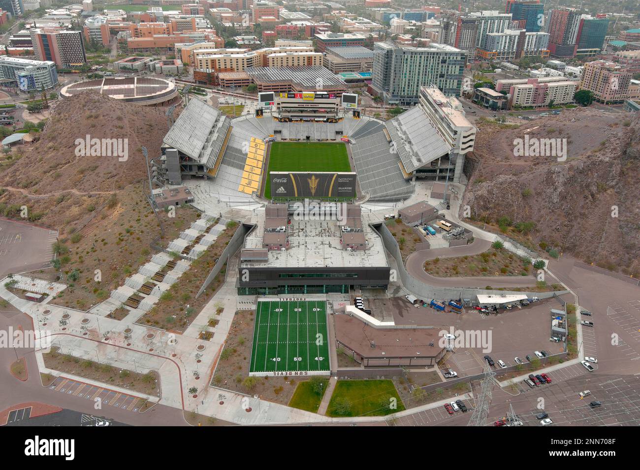 An aerial view of Sun Devil Stadium on the campus of Arizona State ...