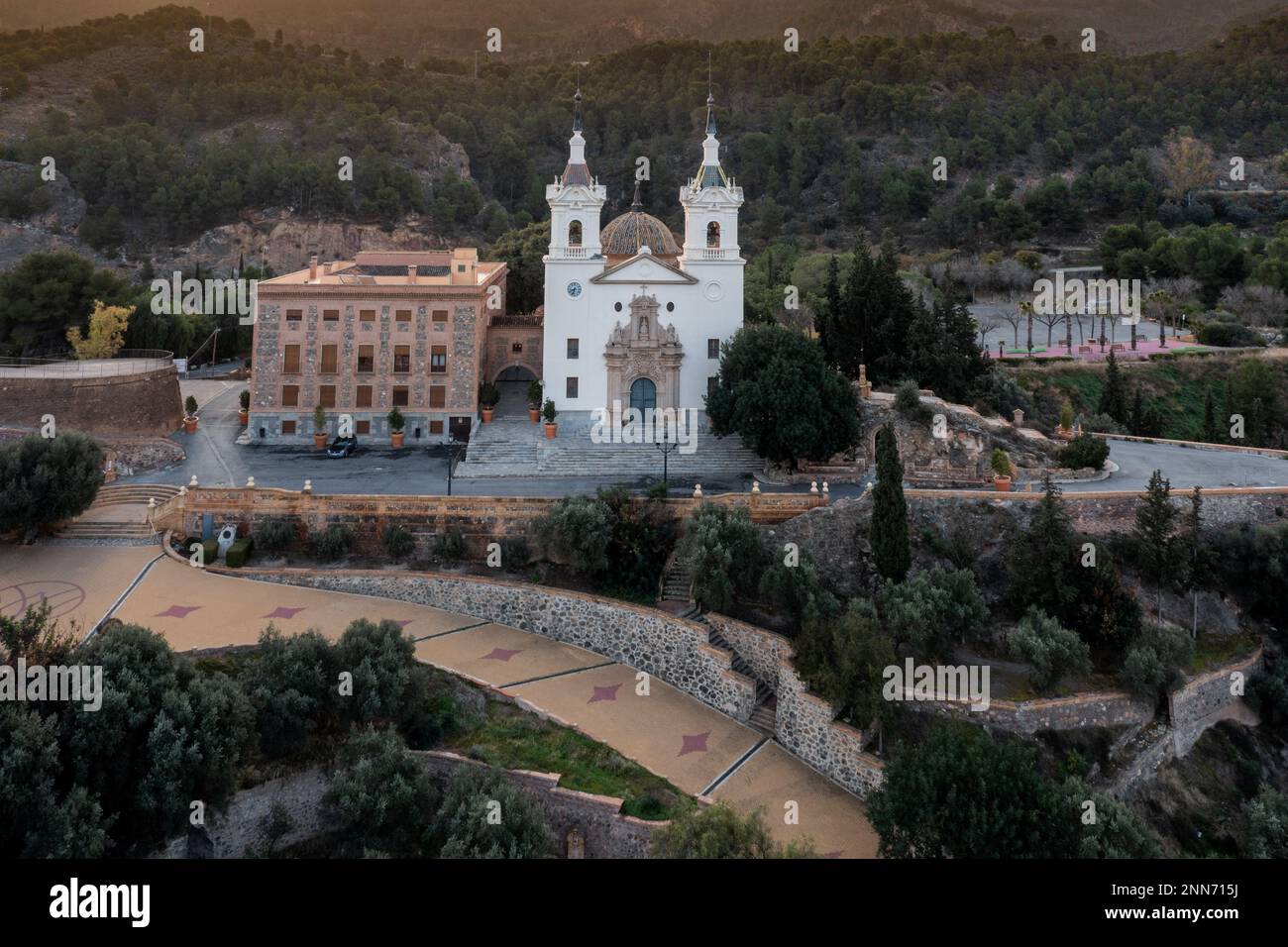 Murcia, Spain - 22 February, 2023: aerial view of the Sanctuary of our ...