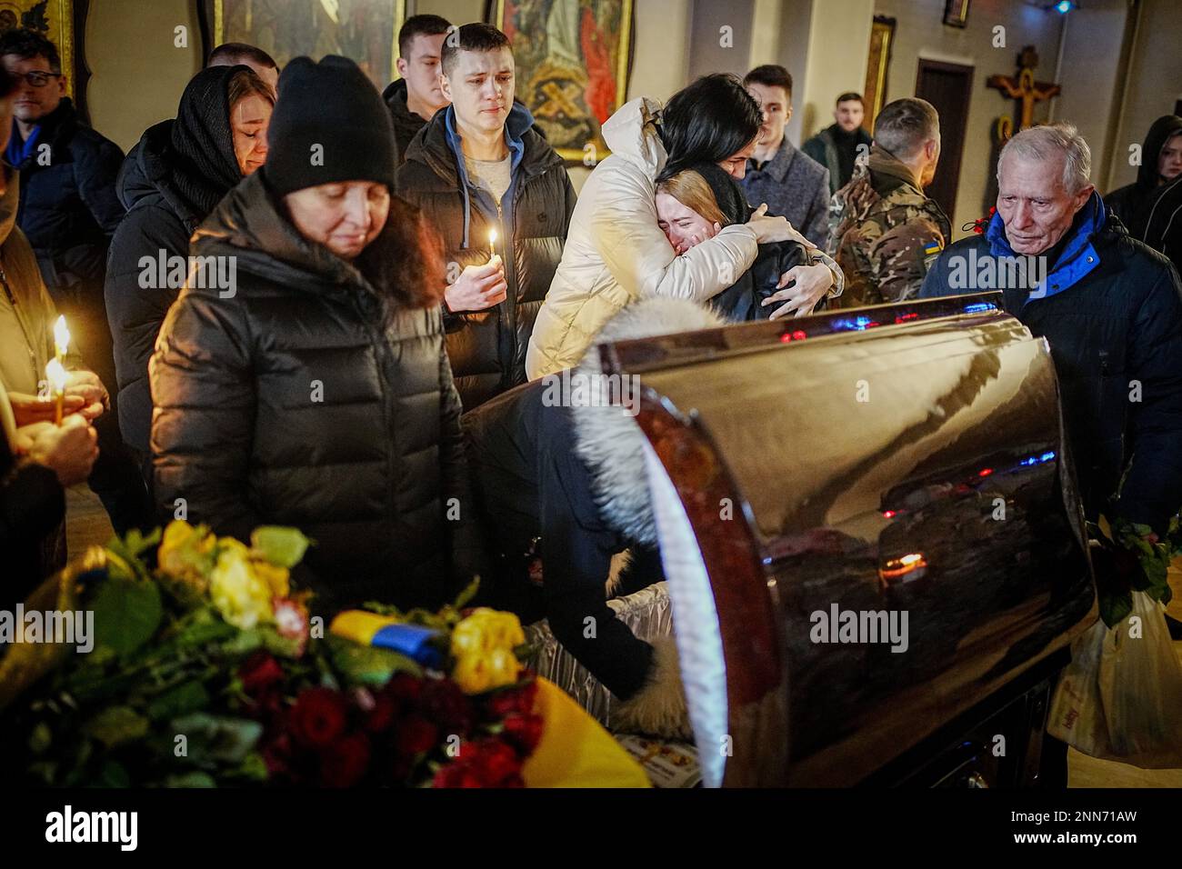 Butscha, Ukraine. 25th Feb, 2023. The family of the fallen soldier Ihor ...