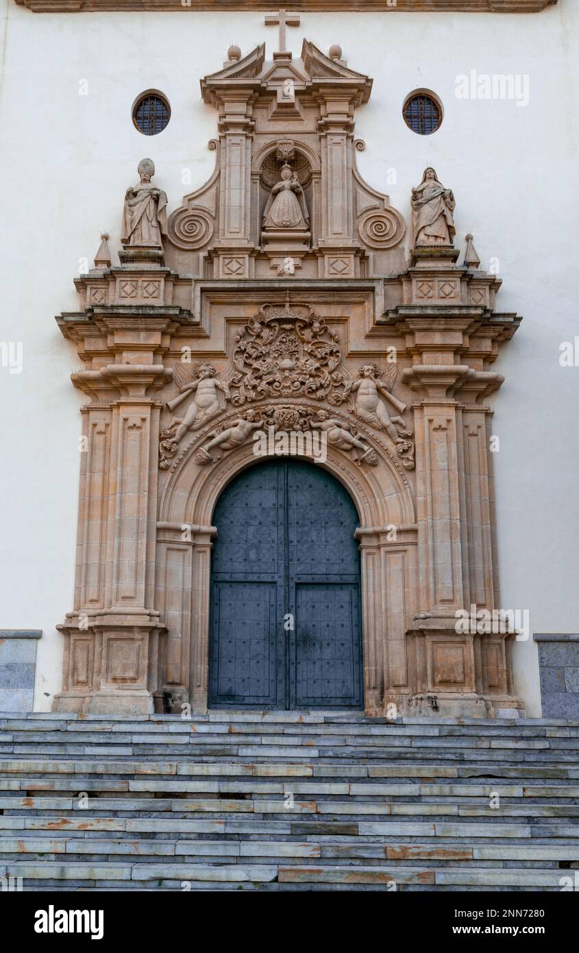 Murcia, Spain - 22 February, 2023: detail view of the ornate Baroque ...