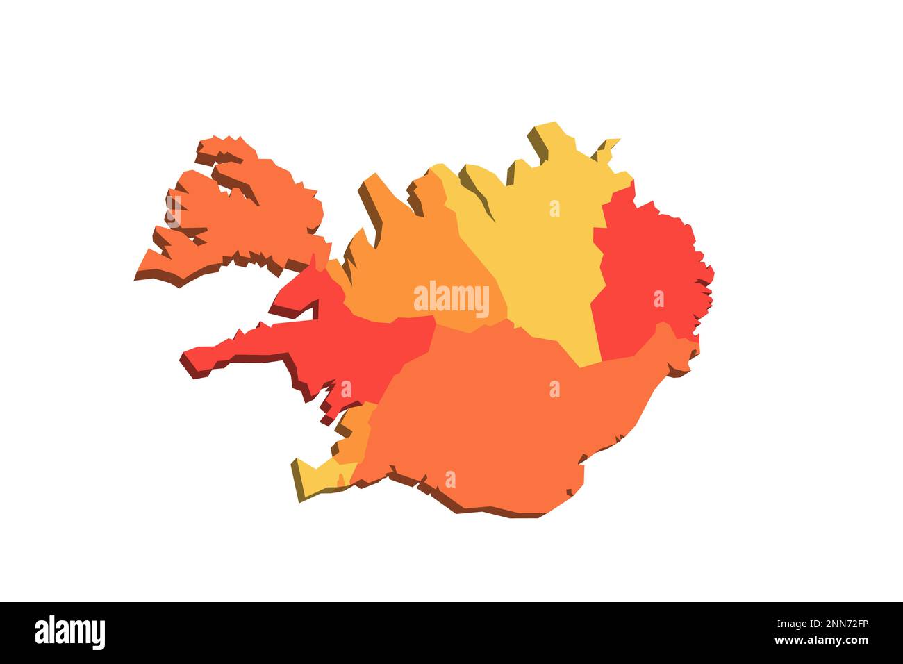 Iceland political map of administrative divisions - regions. Map with ...