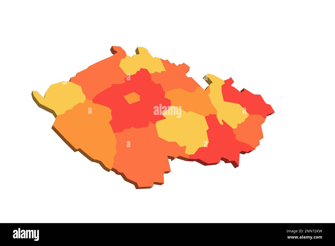 Czech Republic political map of administrative divisions - regions. Map ...