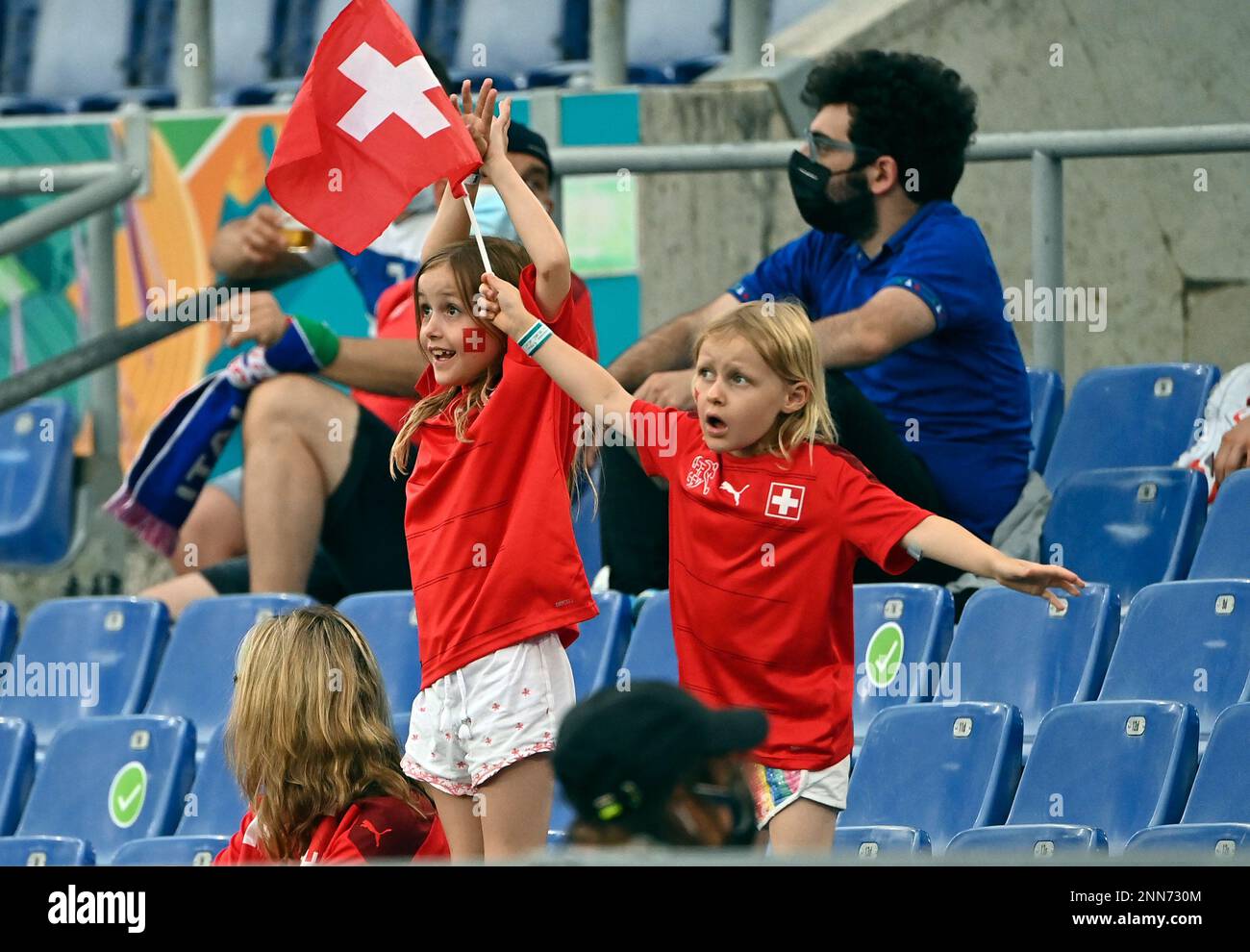 Swiss fans before the Euro 2020 soccer championship group A match ...