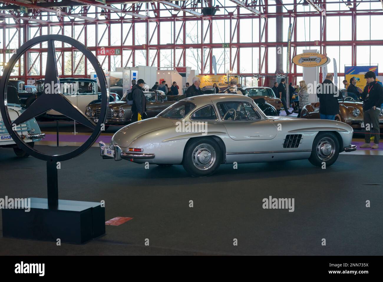 Mercedes Benz sports car at the ClassicMadrid exhibition of classic and ...