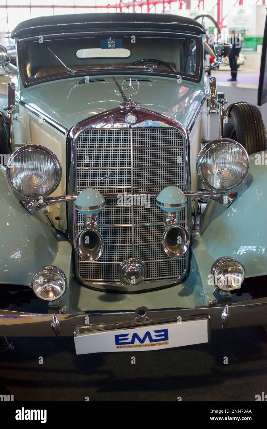 Mercedes Benz luxury car at the ClassicMadrid exhibition of classic and ...