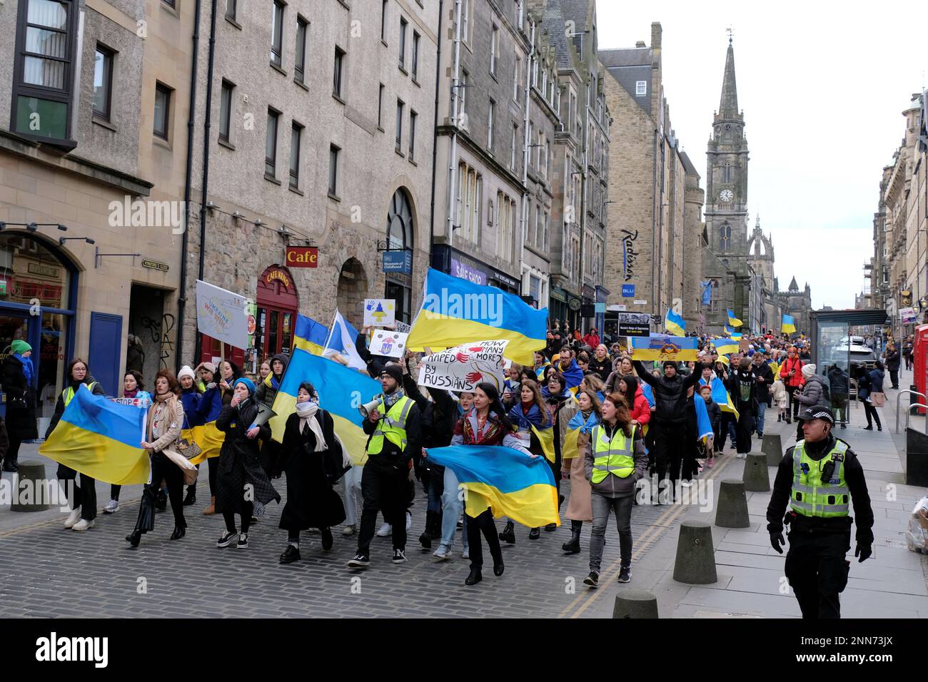 Edinburgh, Scotland, UK. 25th February 2023. Scotland Voice for Ukraine ...