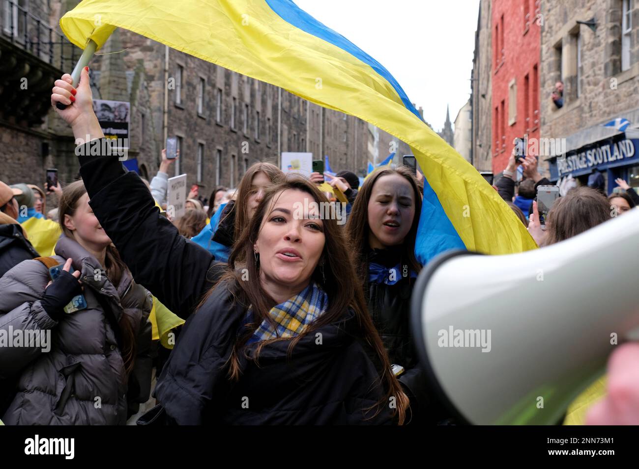 Edinburgh, Scotland, UK. 25th February 2023. Scotland Voice for Ukraine ...