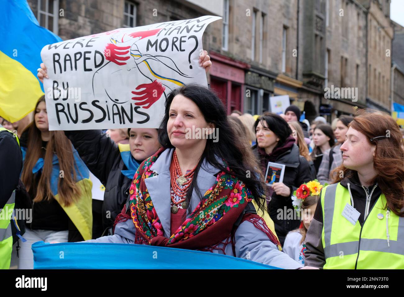 Edinburgh, Scotland, UK. 25th February 2023. Scotland Voice for Ukraine ...