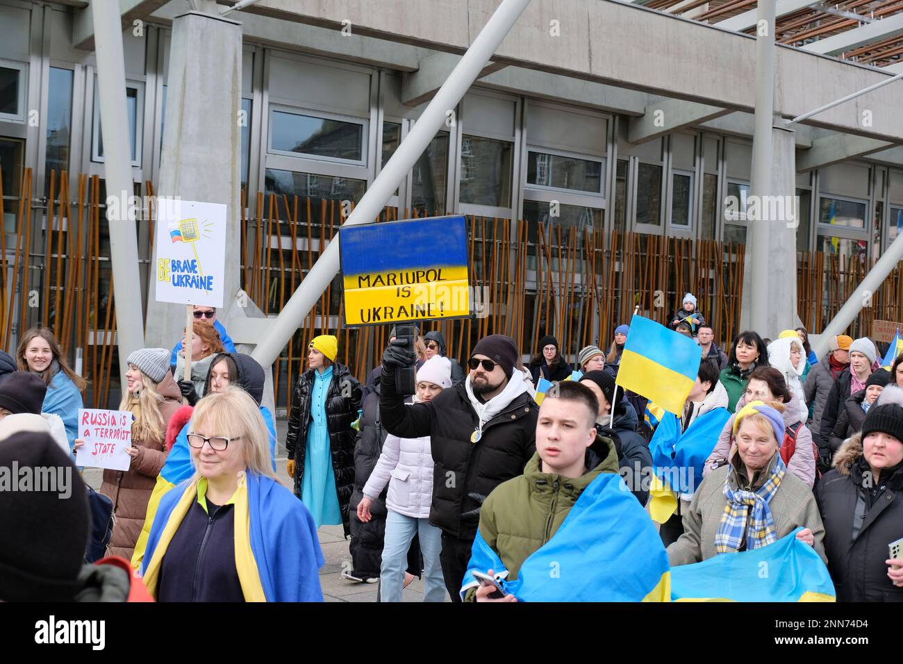 Edinburgh, Scotland, UK. 25th February 2023. Scotland Voice for Ukraine ...