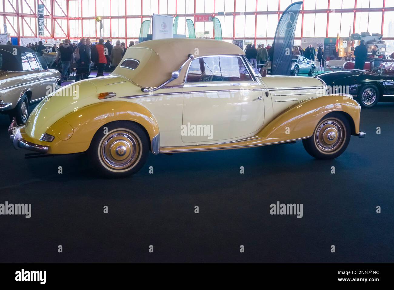 Mercedes Benz classic car at the ClassicMadrid exhibition of classic ...