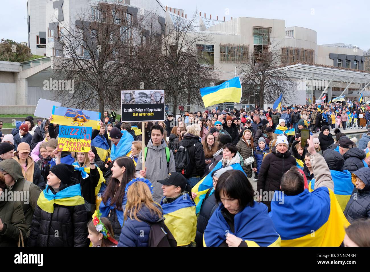 Edinburgh, Scotland, UK. 25th February 2023. Scotland Voice for Ukraine ...