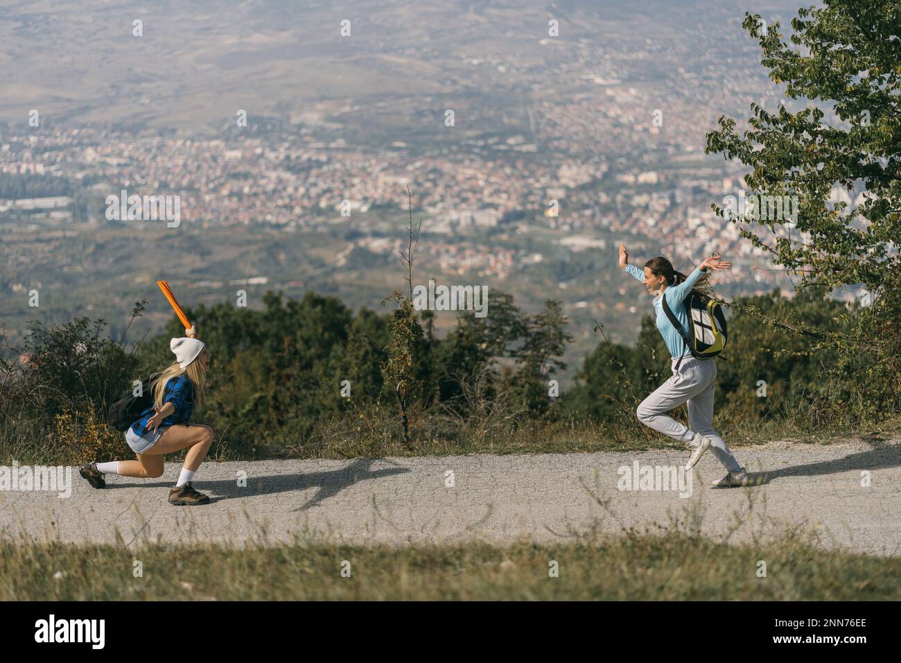 Two gorgeous girls haven't seen each other for a long time. They are ...