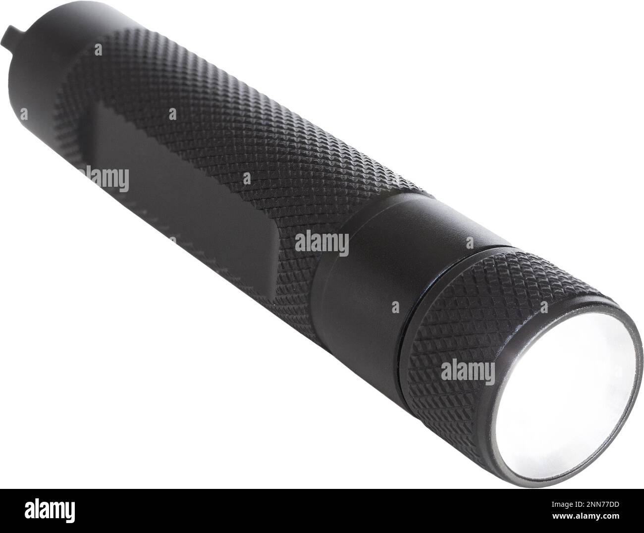 Very small waterproof flashlight isolated on a white background Stock ...