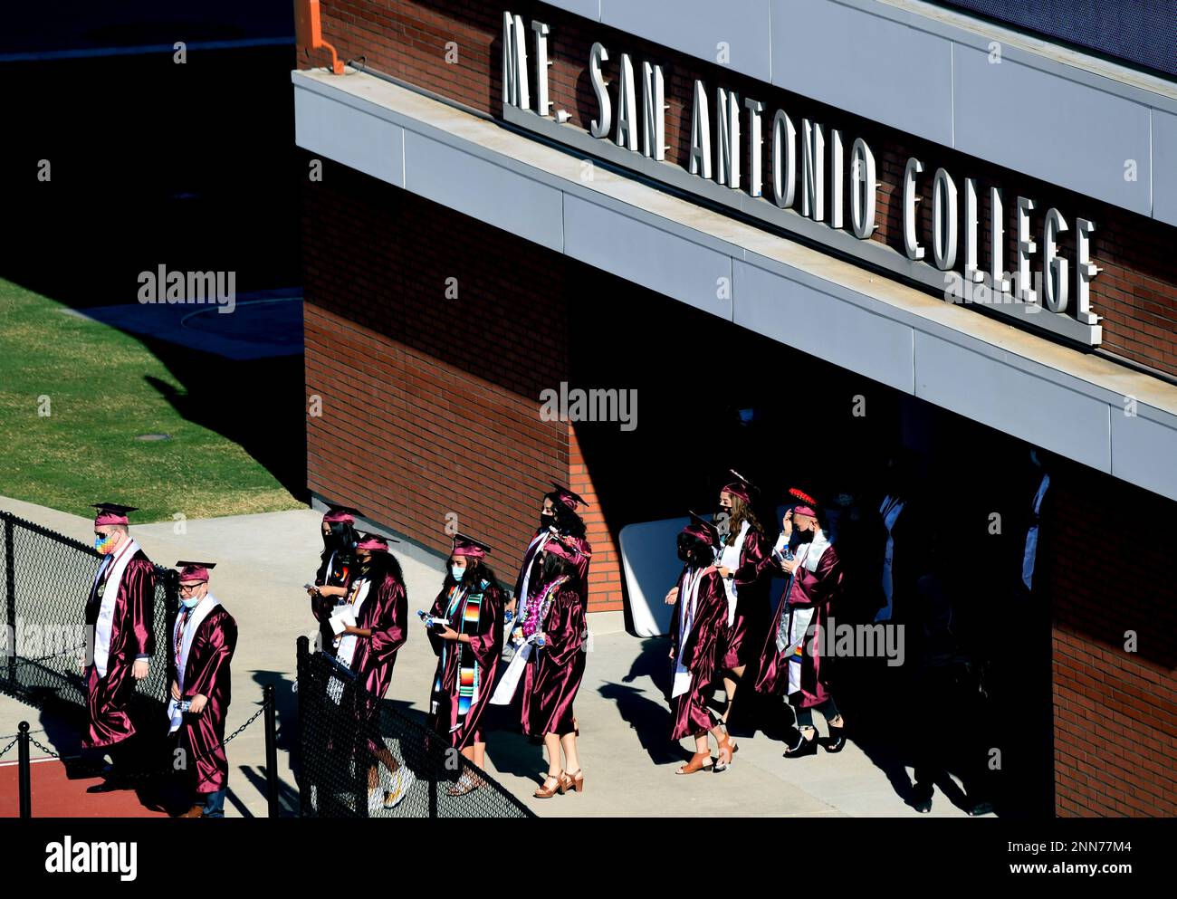Students make their way to the field during the 2021 Mt. Sac graduation ...