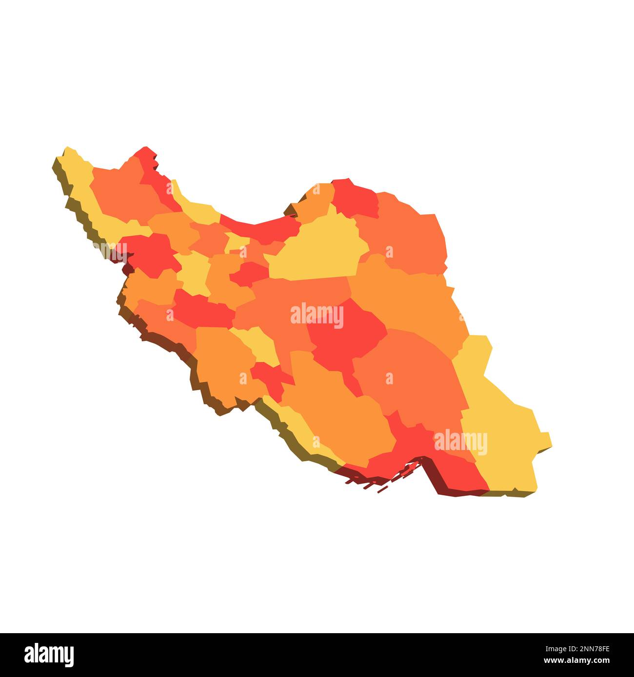 Iran political map of administrative divisions - provinces. Map with ...