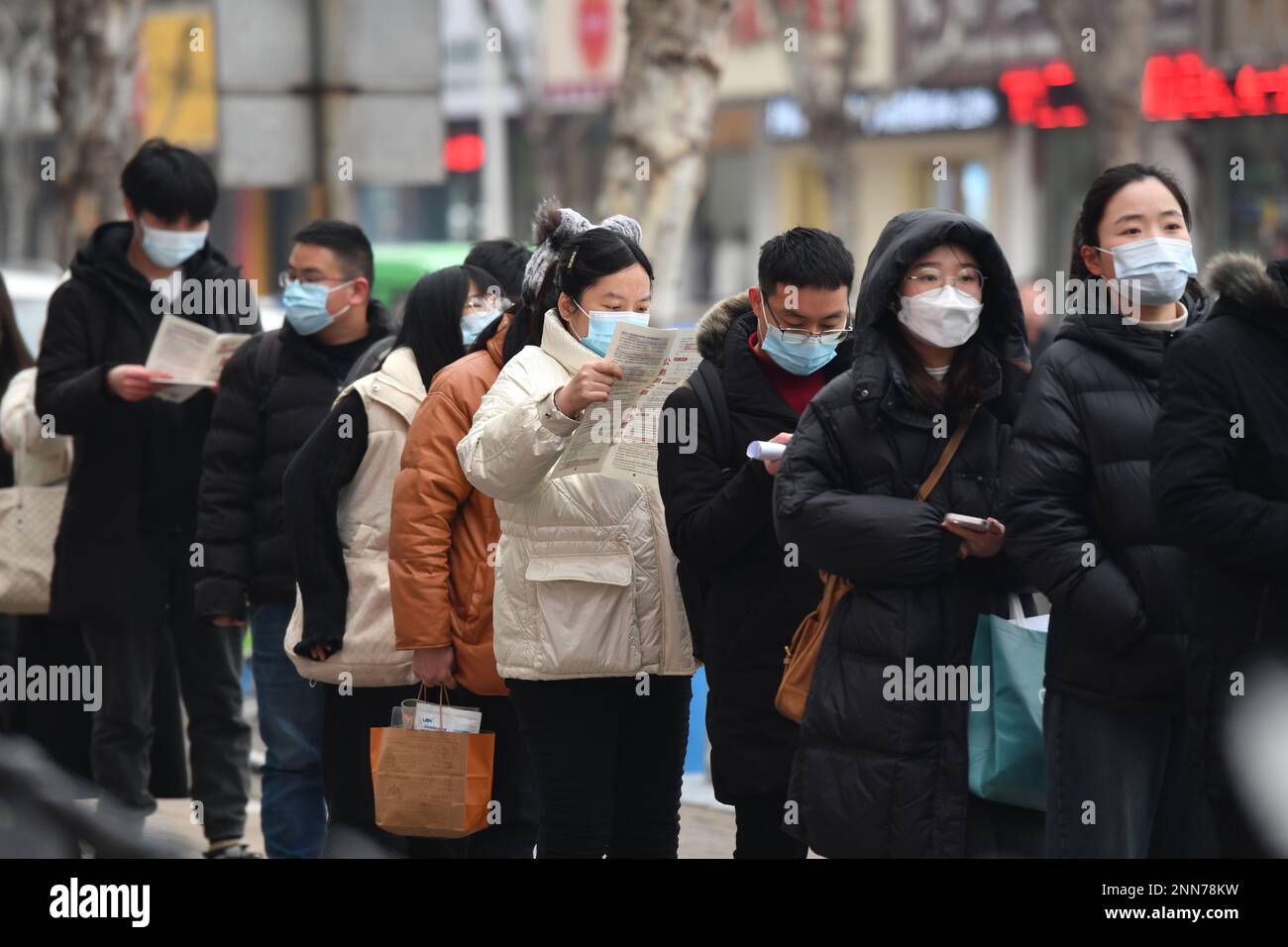 FUYANG, CHINA - FEBRUARY 25, 2023 - Candidates wait to take the written ...