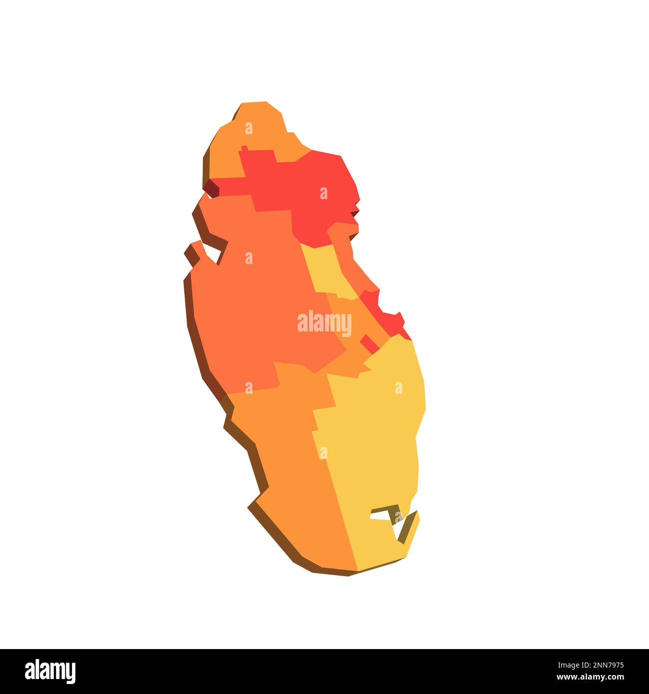 Qatar political map of administrative divisions - municipalities. Map ...